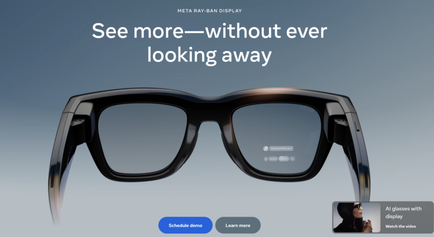 Meta Ray-Ban Display智能眼镜、Meta Neural Band肌电图腕带发布：镜片有小屏幕、用手势操控眼镜，售约 ...