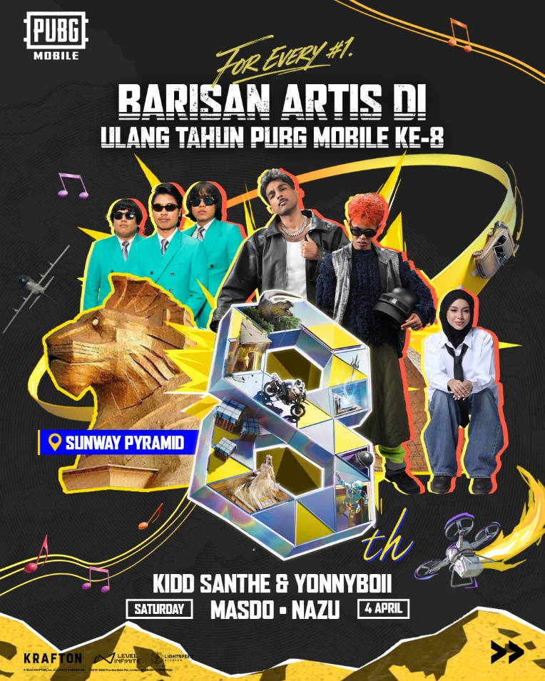 PUBG MOBILE 欢庆8周年！线下活动有友谊赛、Cosplay走秀等，地点在Sunway Pyramid - Zing Gadget